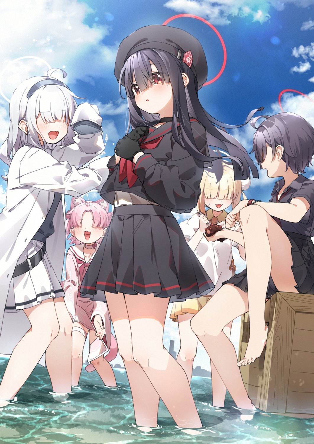 kusaka shi blue archive justice realization committee member animal ears garter halo nekomimi ...